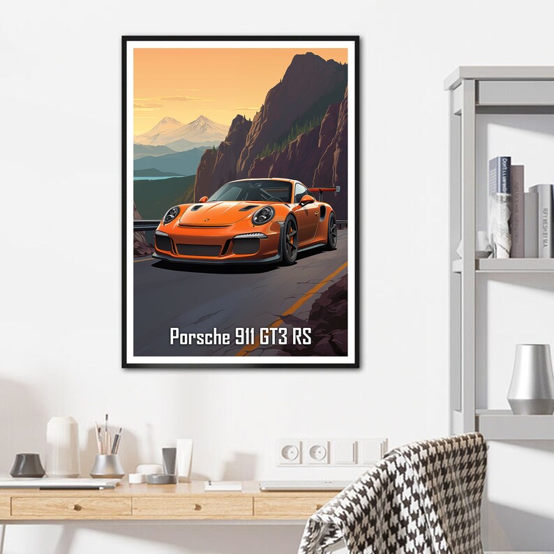 Porsche 911 GT3 RS 991 '15 Inspired Art Print, Digital Print Poster ...