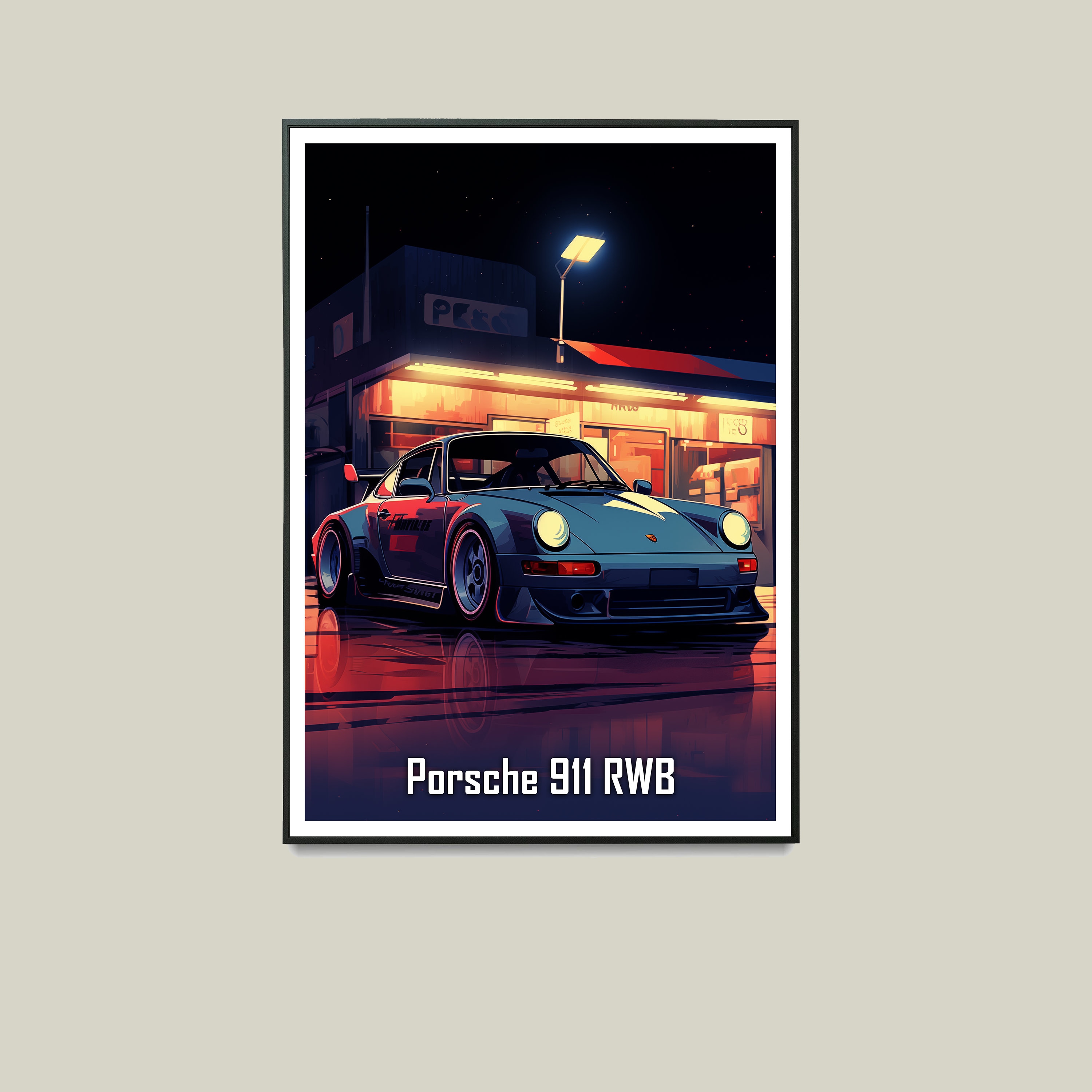 Porsche 911 RWB '93 Inspired Art Print, Digital Print Poster, Digital ...