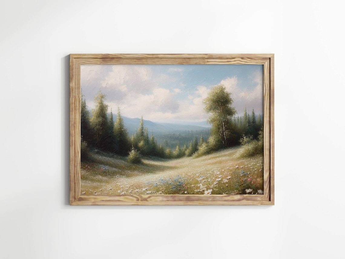 Spring Nature Art Print Painting PRINTABLE Landscape Art Spring Scene ...