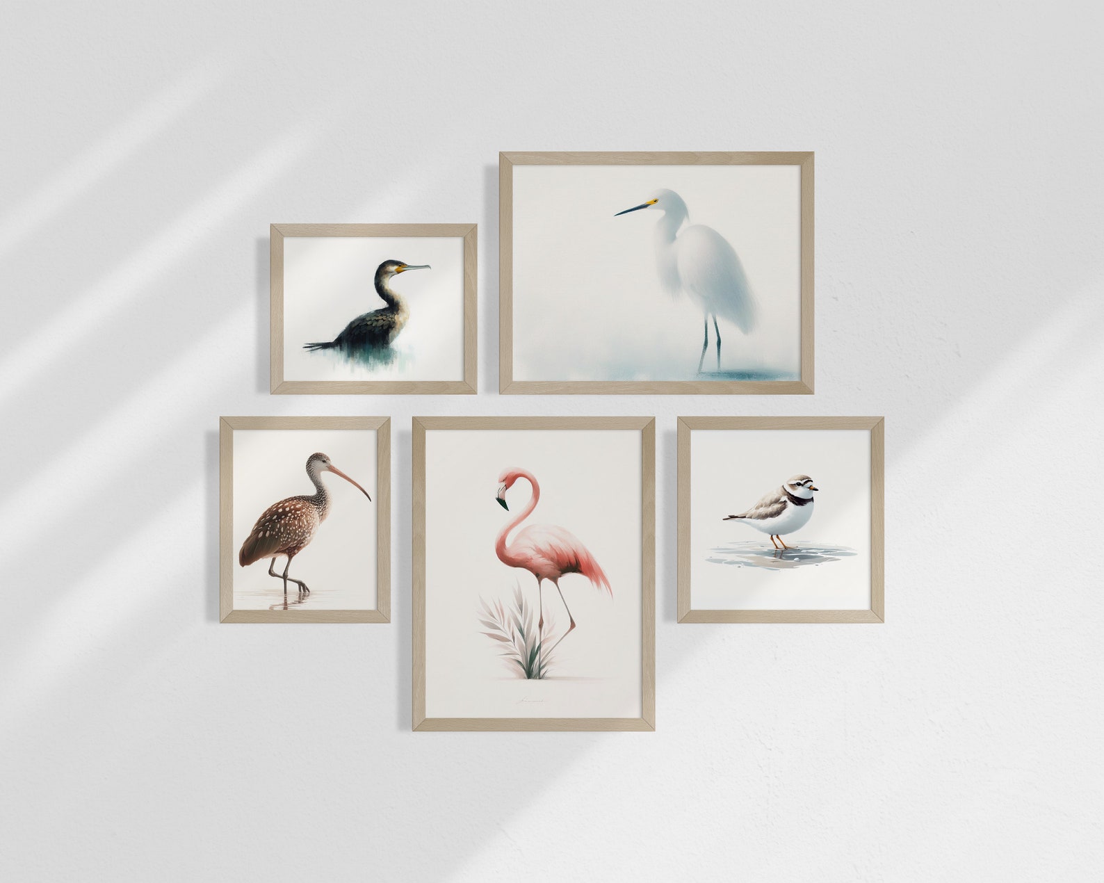 8 Prints | Water Birds Wall Art | PRINTABLE | Egret, Plover, Limpkin ...