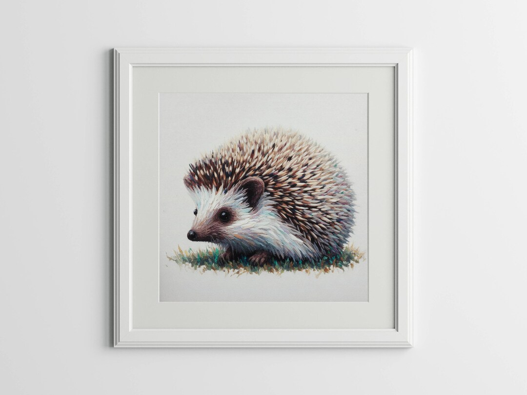 Hedgehog Art Print | Original Realistic Painting | Nursery Wall Decor ...