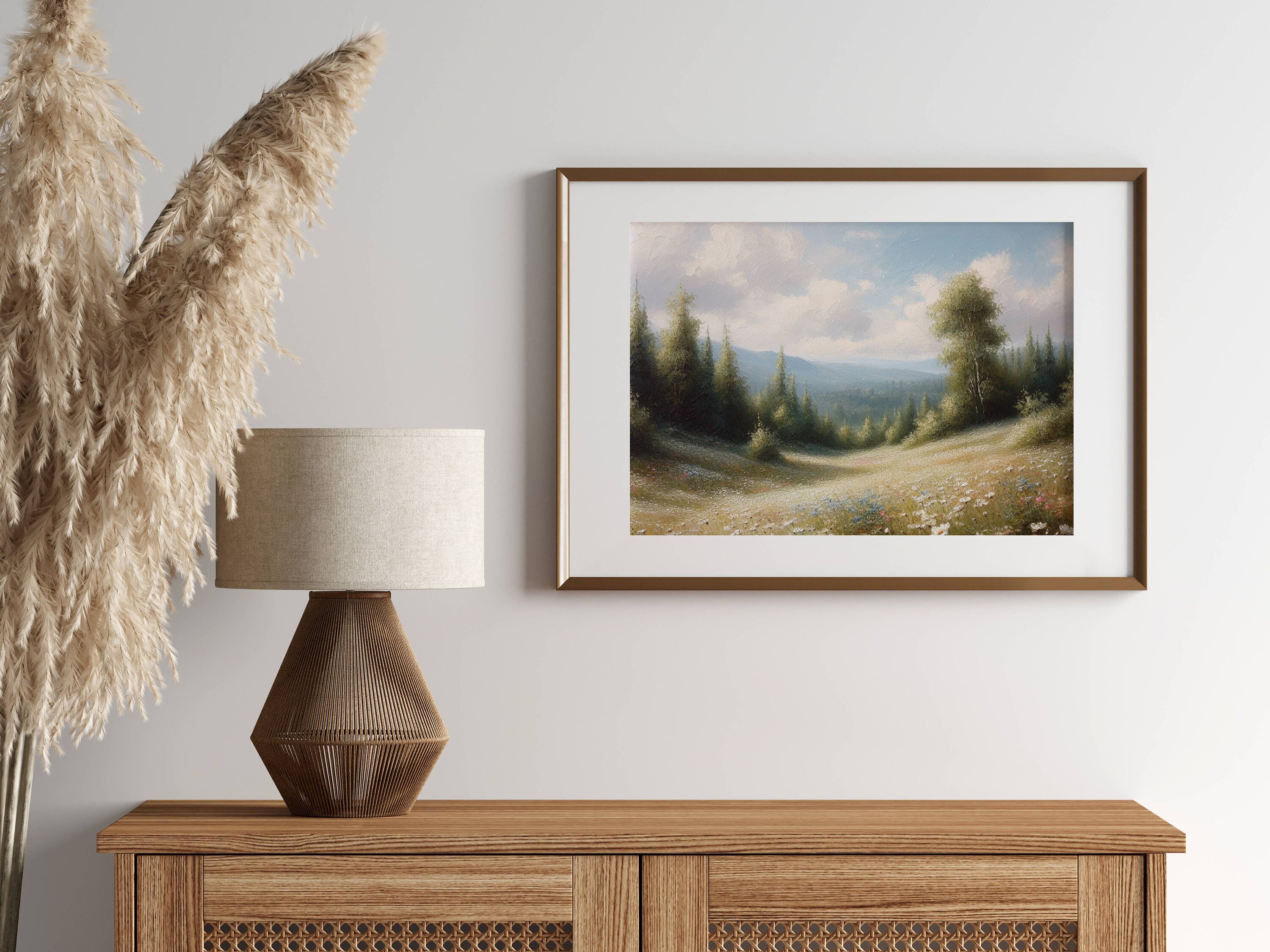 Spring Nature Art Print Painting PRINTABLE Landscape Art Spring Scene ...