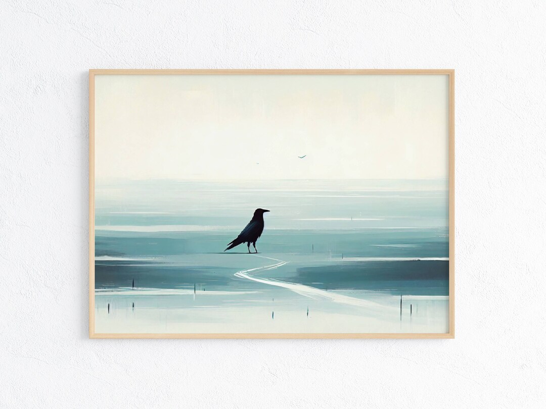 Modern Crow Painting | Printable | Minimalist Art Print | Digital ...