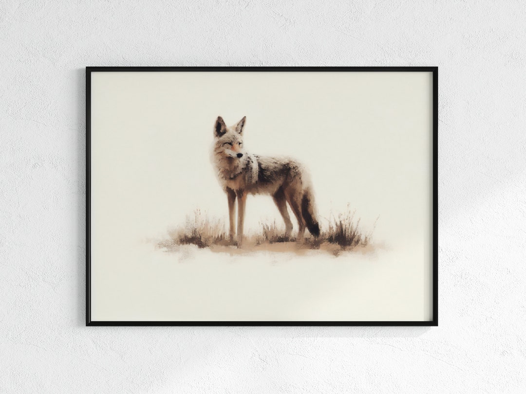 Coyote Painting | PRINTABLE Wall Art | Yellowstone Wildlife | Coyote ...