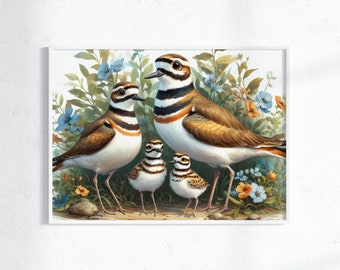 Killdeer Bird Printable Wall Art for Living Room Bird Watercolor ...