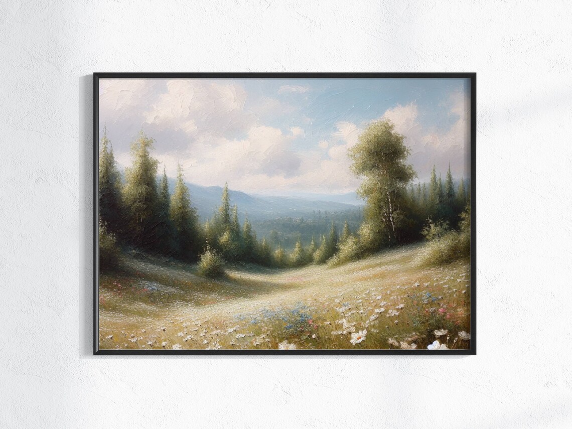 Spring Nature Art Print Painting PRINTABLE Landscape Art Spring Scene ...