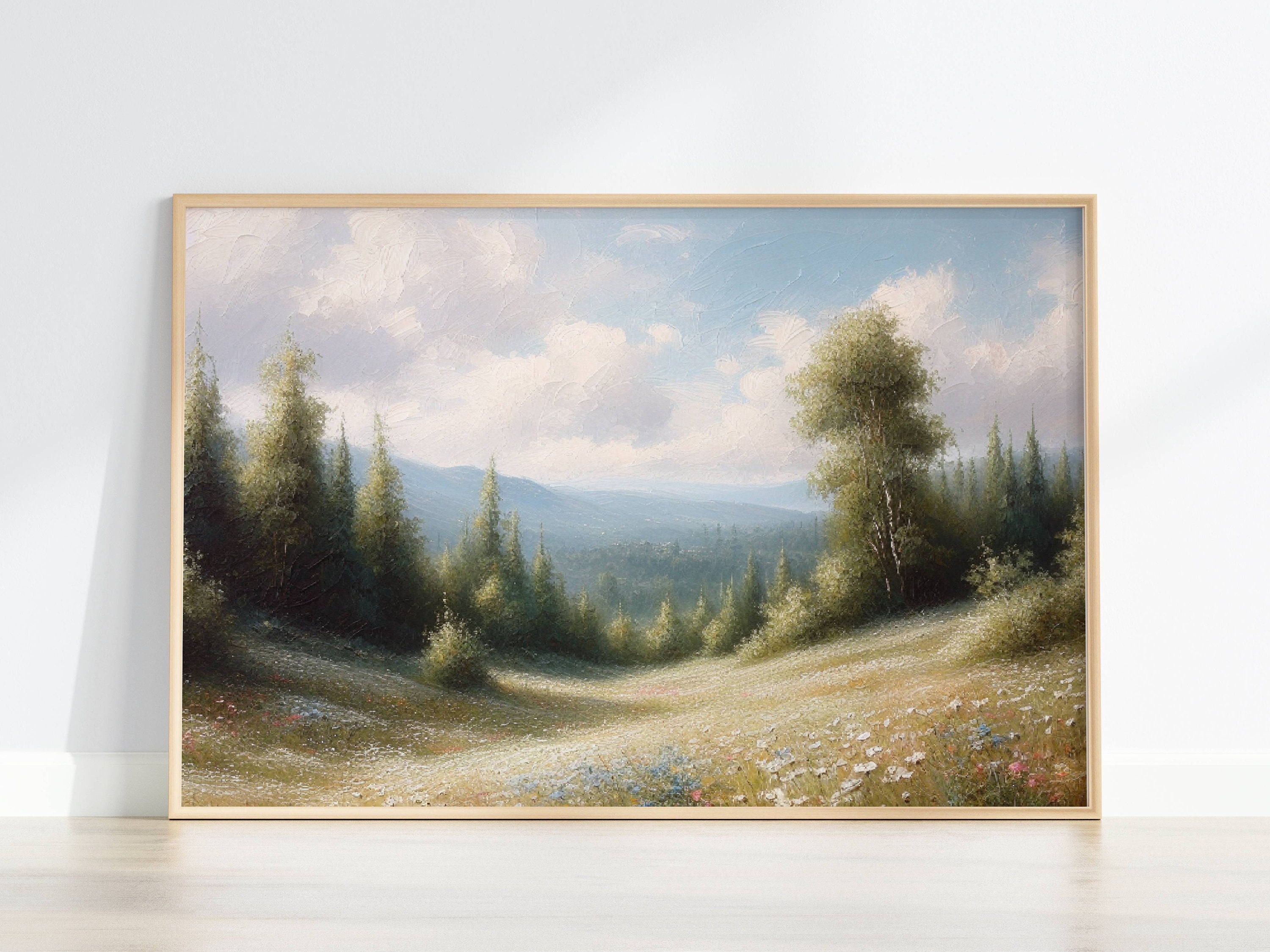 Spring Nature Art Print Painting PRINTABLE Landscape Art Spring Scene ...