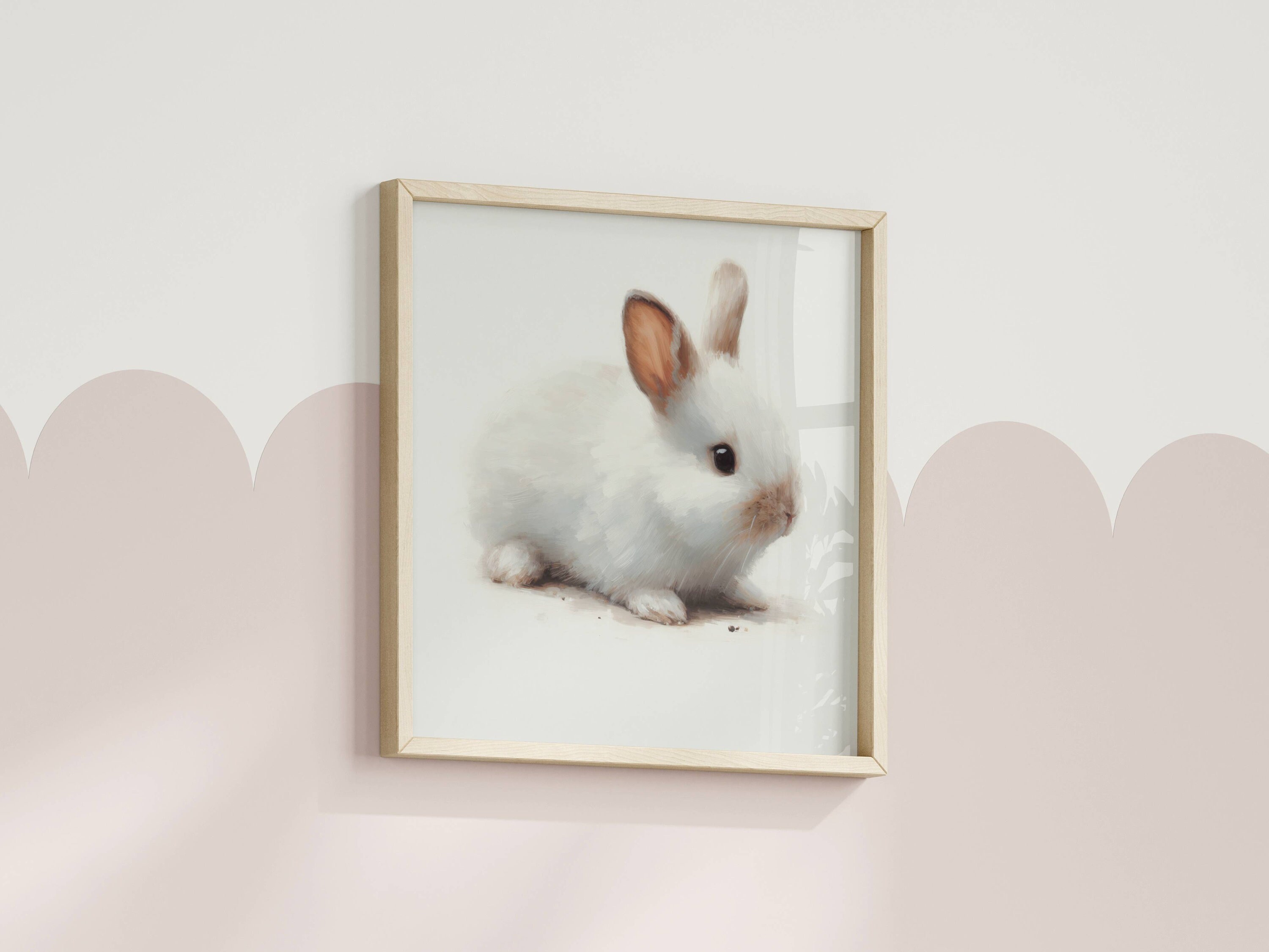 Bunny Rabbit Art Print Printable Painting Nursery Decoration Artwork ...