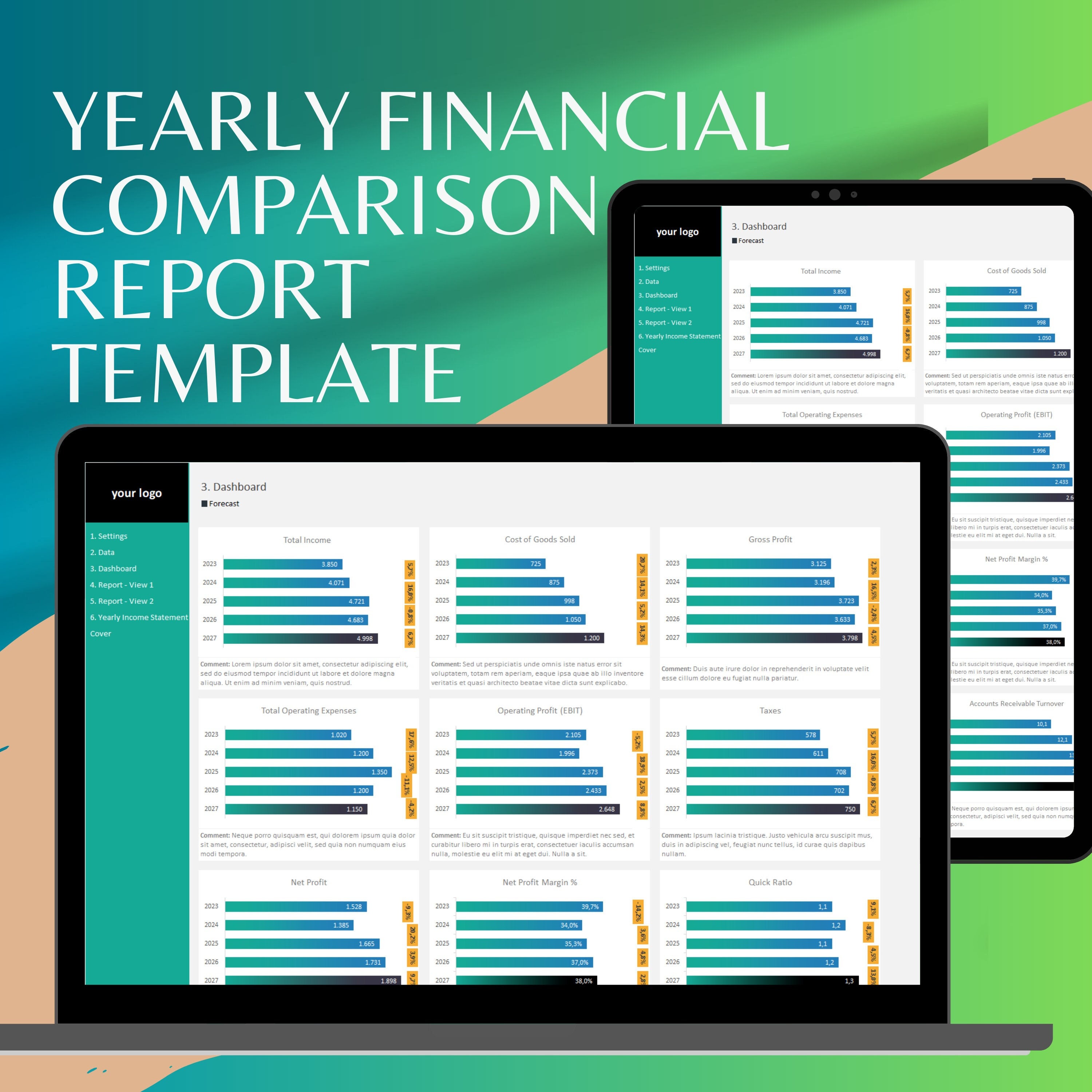 Yearly Financial Comparison Report Template, Analyze and Optimize Your ...