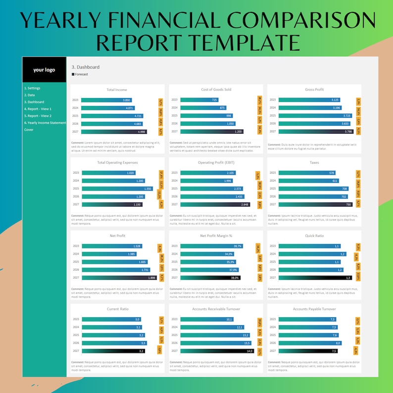 Yearly Financial Comparison Report Template, Analyze and Optimize Your ...