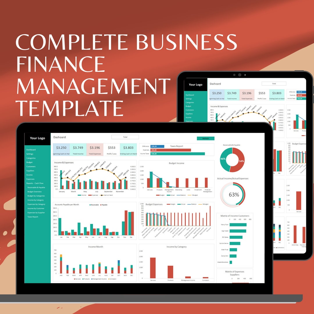 Business Finance Management Template: Financial Toolkit - Etsy