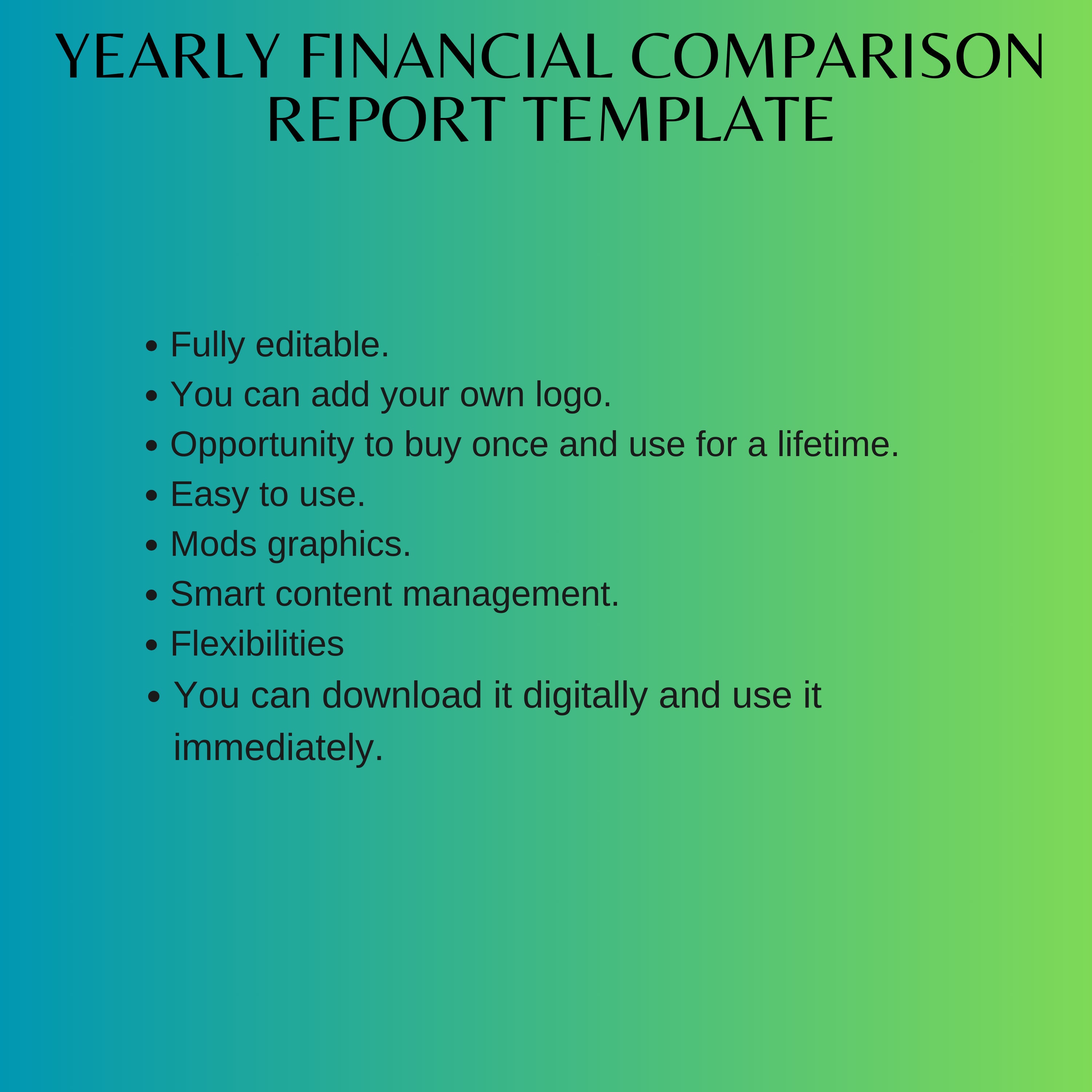 Yearly Financial Comparison Report Template, Analyze and Optimize Your ...