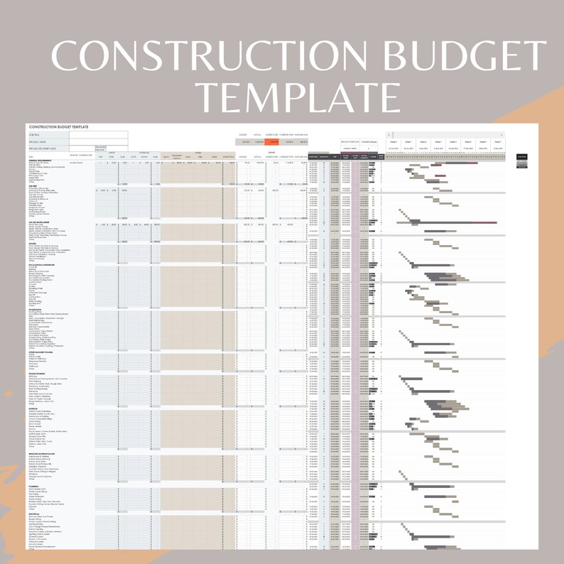 Construction Budget Template, Construction Home Building Planner ...