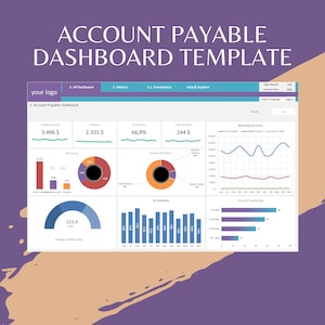 Accounts Payable Dashboard Template: Excel Payment Management - Etsy