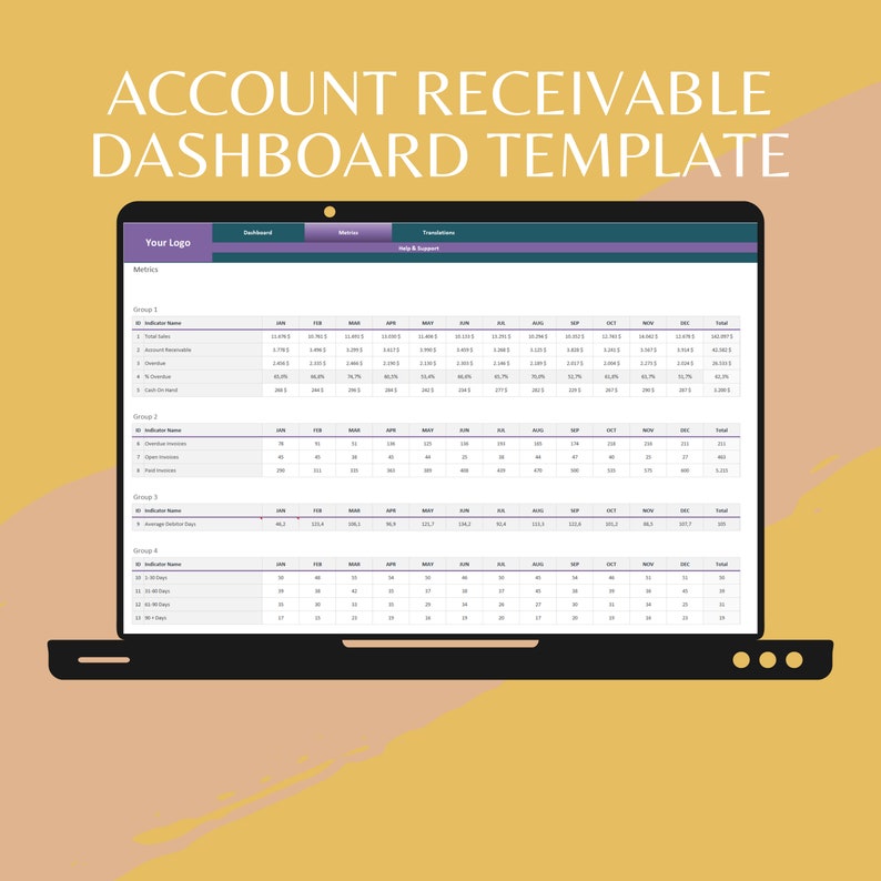 Accounts Receivable Dashboard Template,optimize Your Cash Flow ... Accounts Receivable Dashboard Template,optimize Your Cash Flow ...
