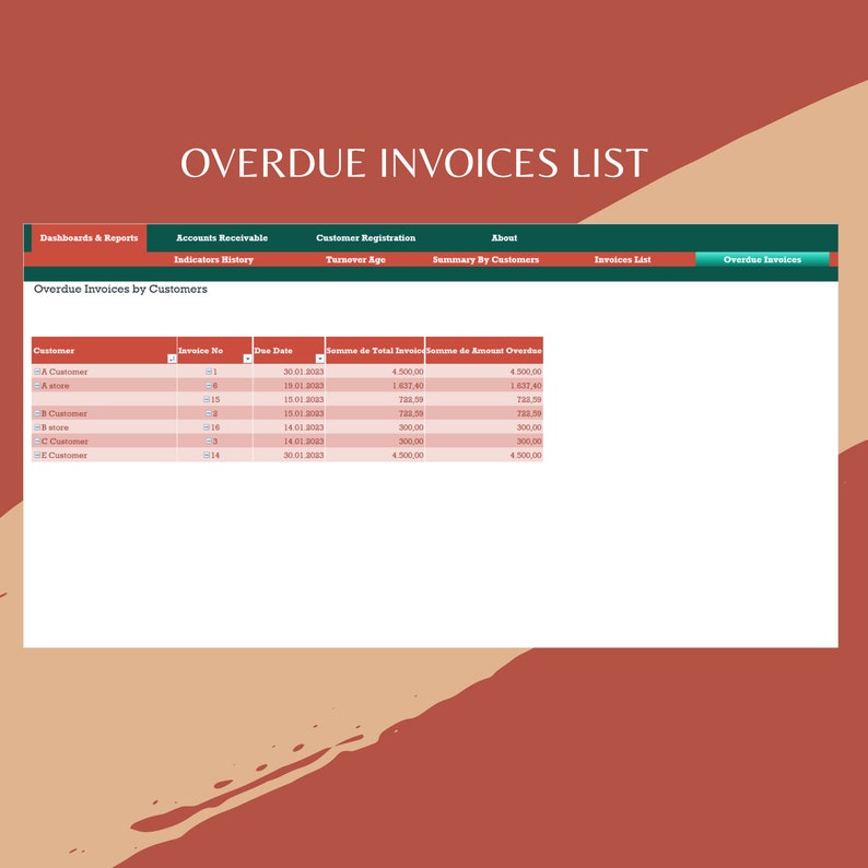 Accounts Receivable Management Excel Template - Etsy