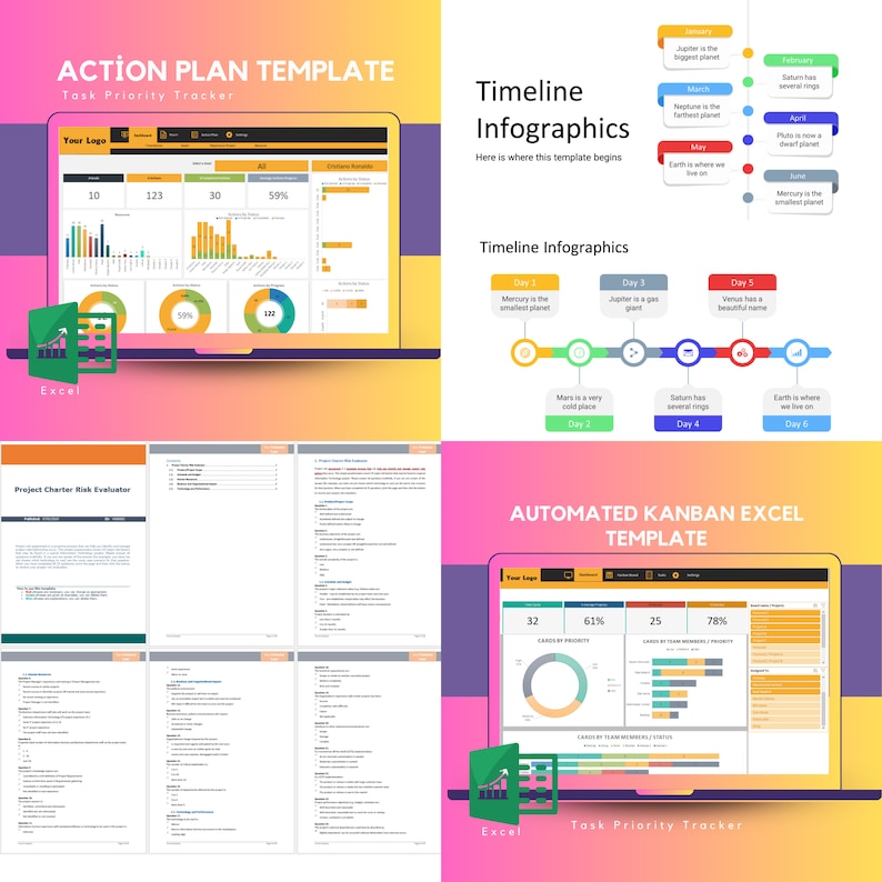 Ultimate Project Management Excel Template Bundle, Task Tracker, Gantt ...