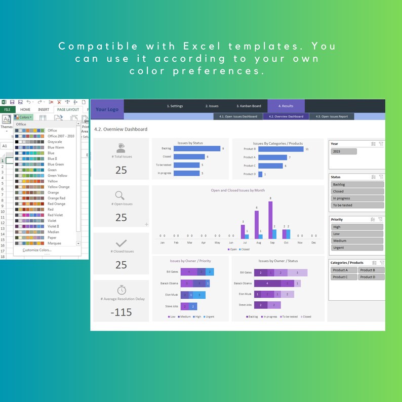 Issue Log Excel Template - Streamline Problem Tracking, Excel Issue Log ...