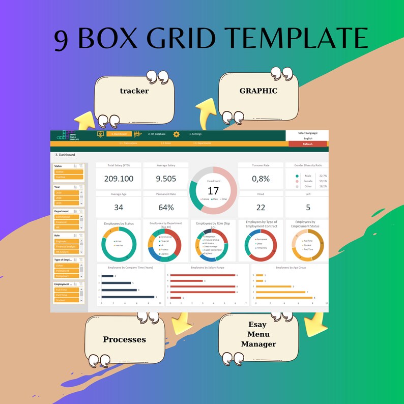 HR Database Template: Excel HR Management Dashboard - Etsy