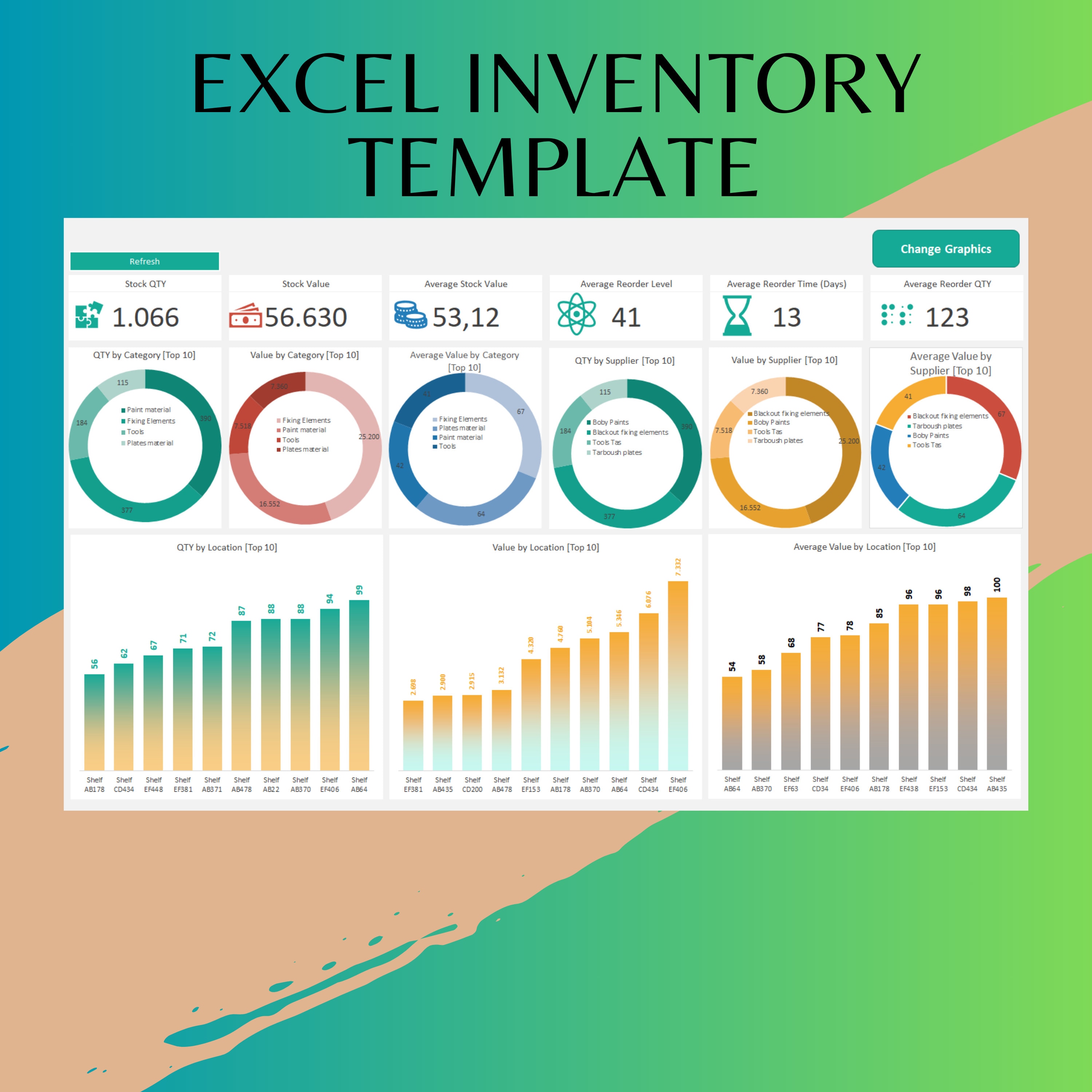 Excel Inventory Template: Stock Management Spreadsheet - Etsy