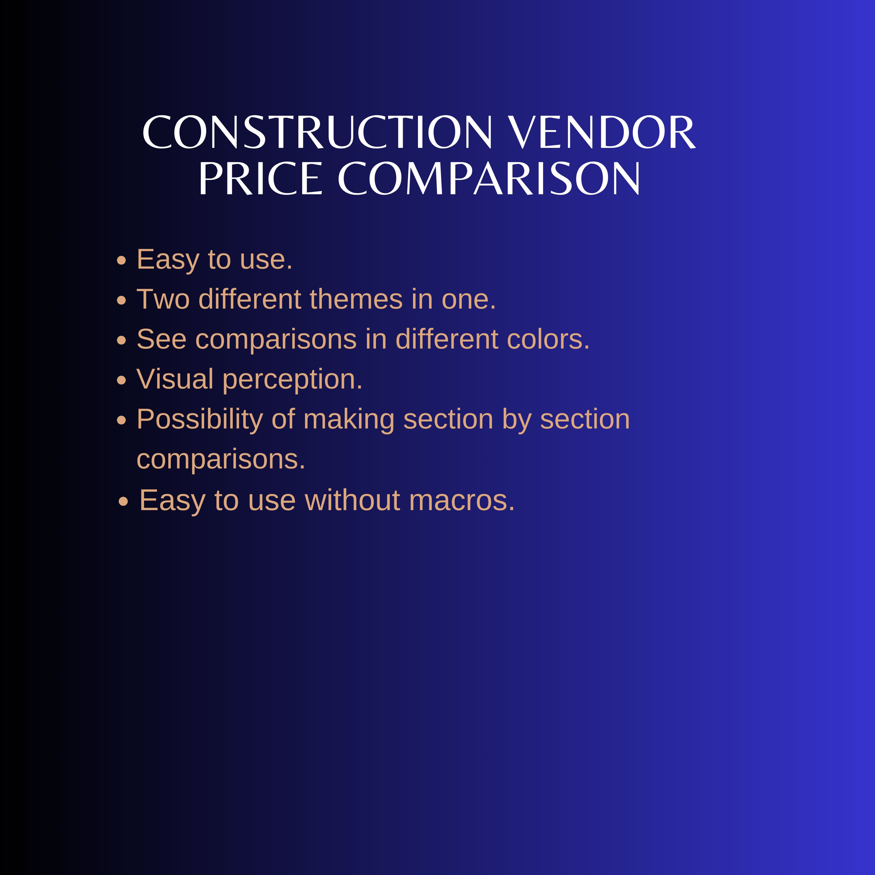 Contractor Price Comparasion Excel Template. Bid Tabulation Detailed ...