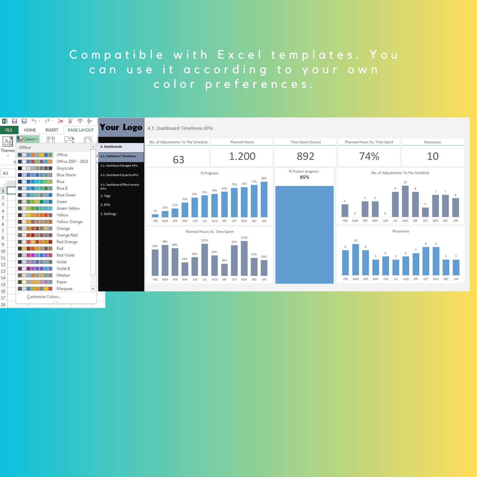 Projects Kpis Excel Template Monitor Performance Effectively, Excel ...