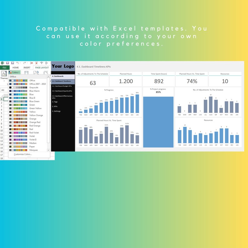 Projects Kpis Excel Template Monitor Performance Effectively, Excel ...
