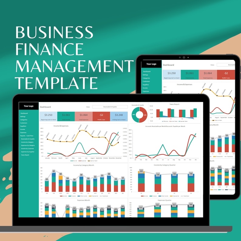 Business Finance Management Template - Etsy