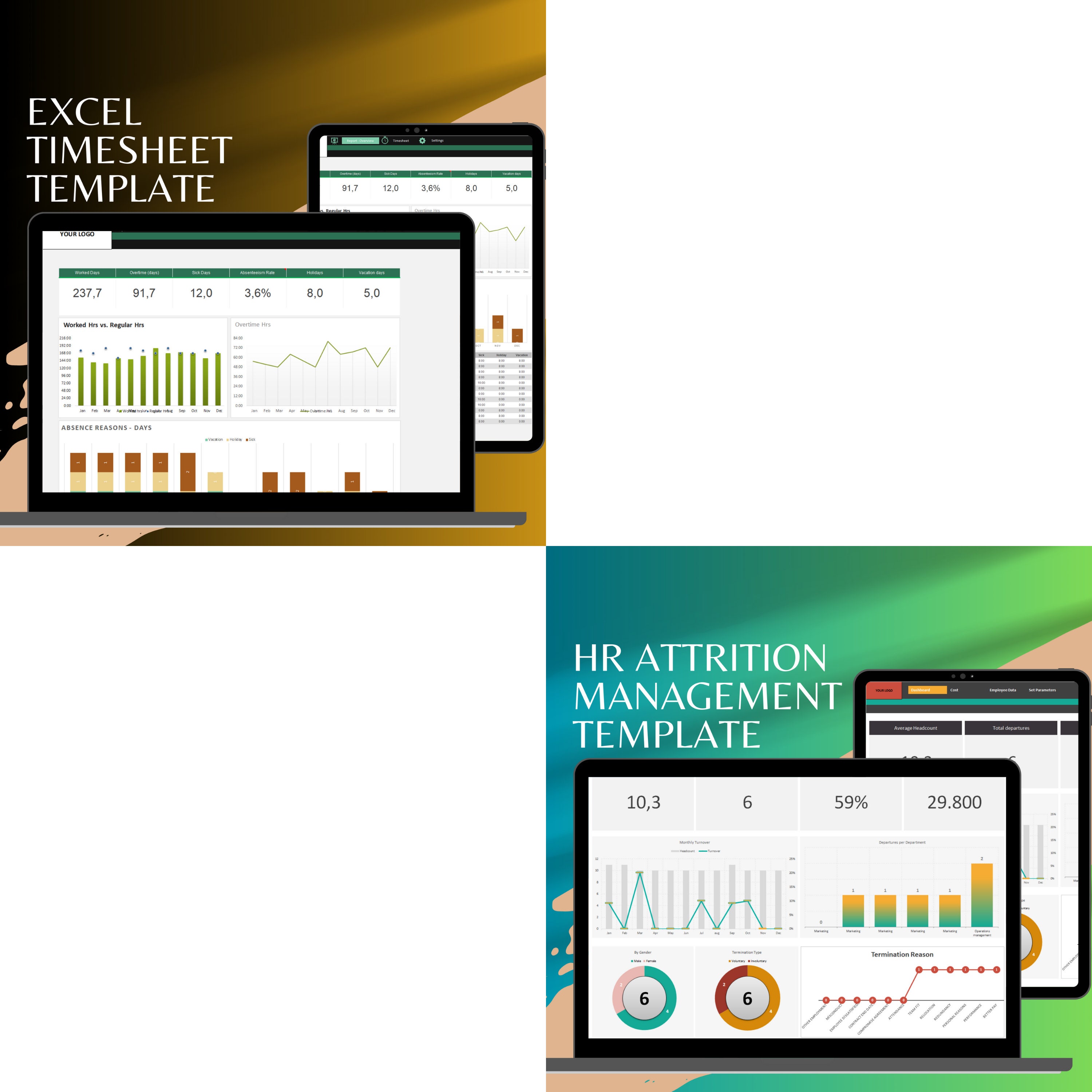 Ultimate HR Management Excel Template Bundle for Human Resource ...