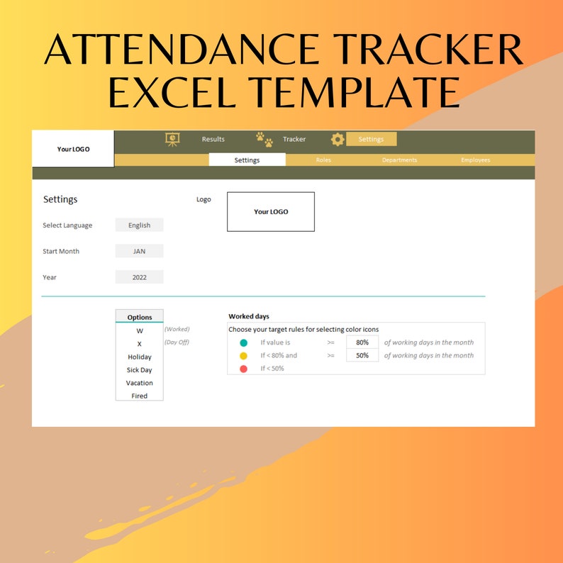Employee Attendance Tracker: Excel Dashboard Template - Etsy