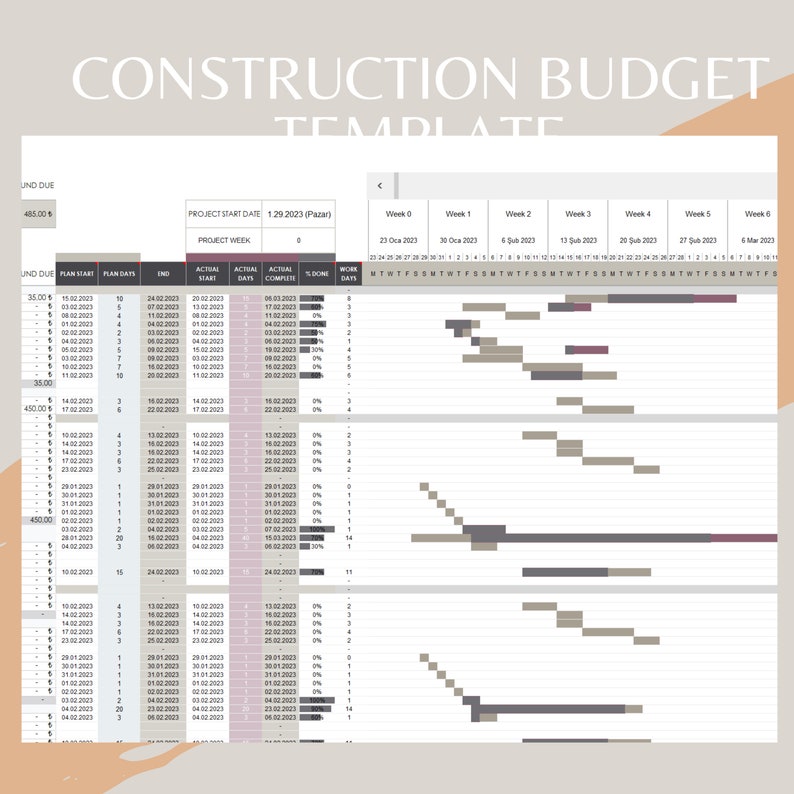 Construction Budget Template, Construction Home Building Planner ...