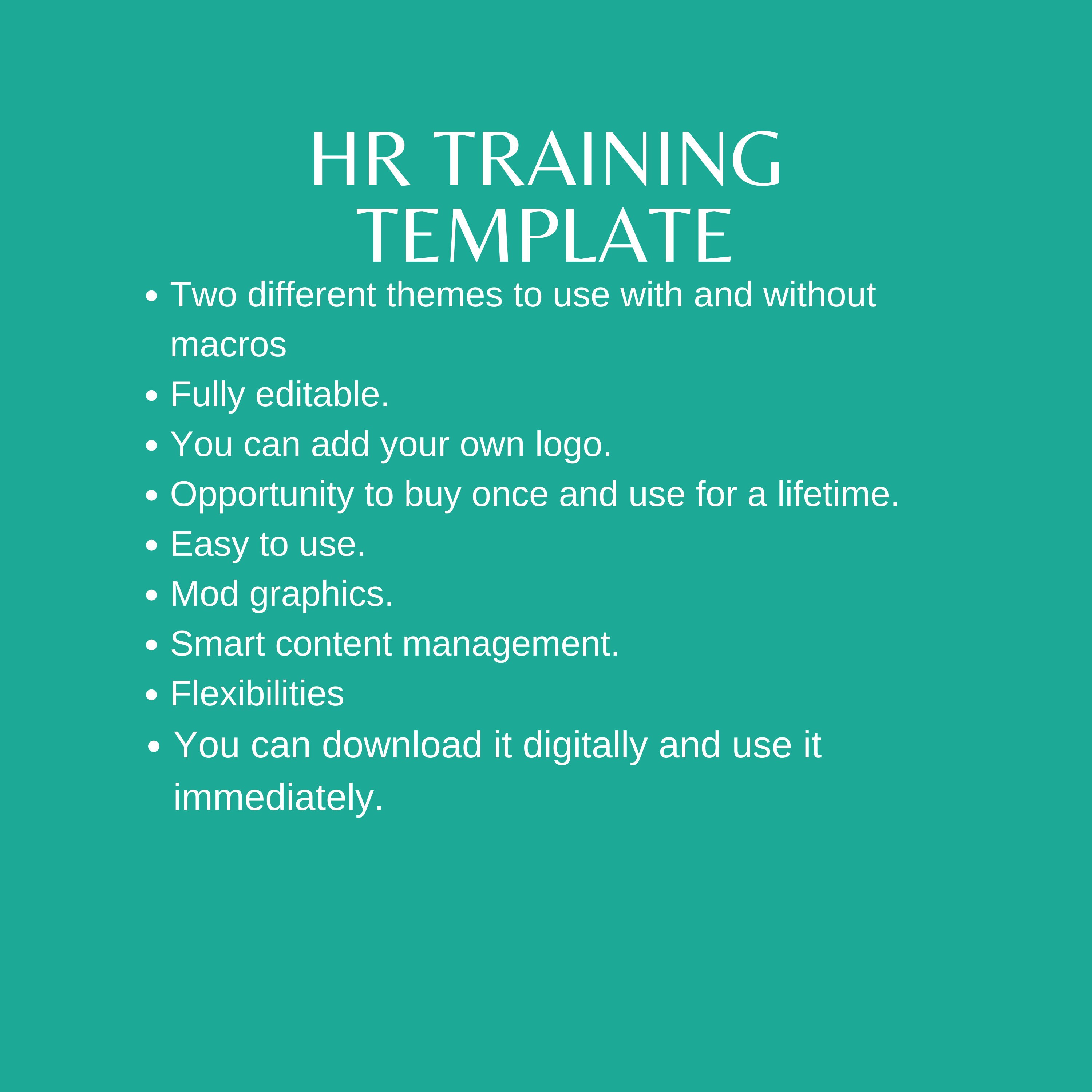 HR Training Template, HR Training Excel Template - Etsy
