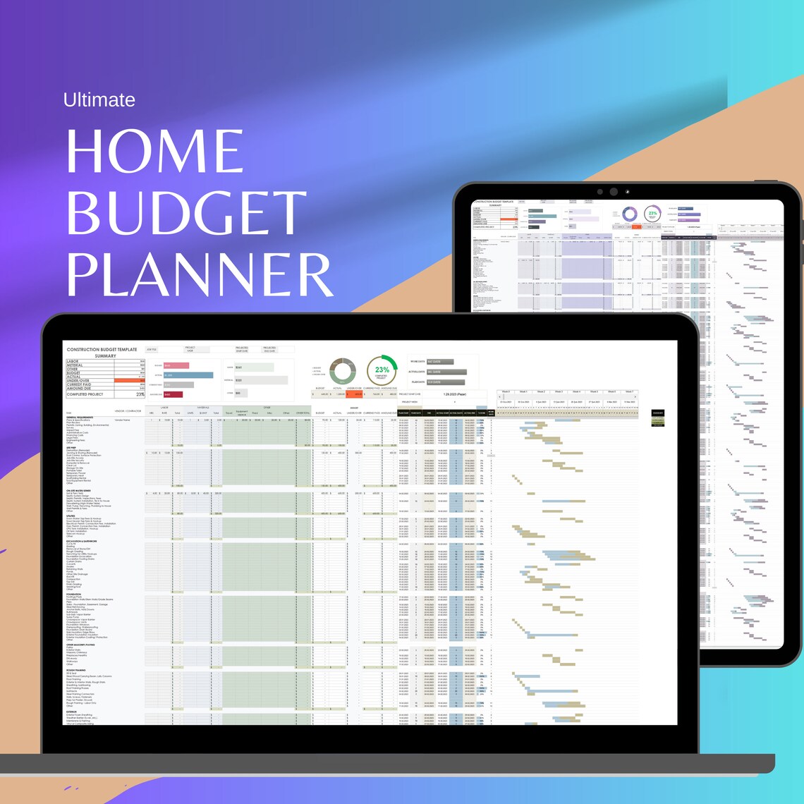 House Building Plan Template, Home Renovation Planner, Construction ...