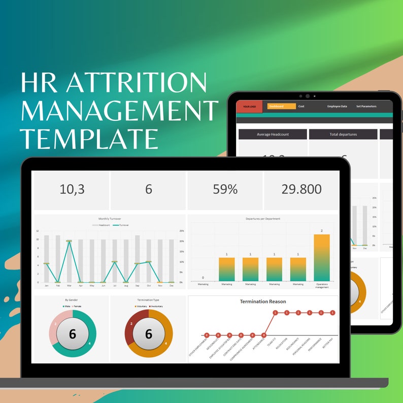 HR Attrition Management Template: Employee Departure Dashboard - Etsy