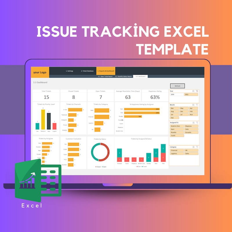 Issues Tracking Template - Etsy
