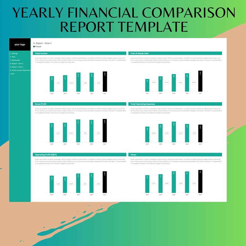 Yearly Financial Comparison Report Template, Analyze and Optimize Your ...