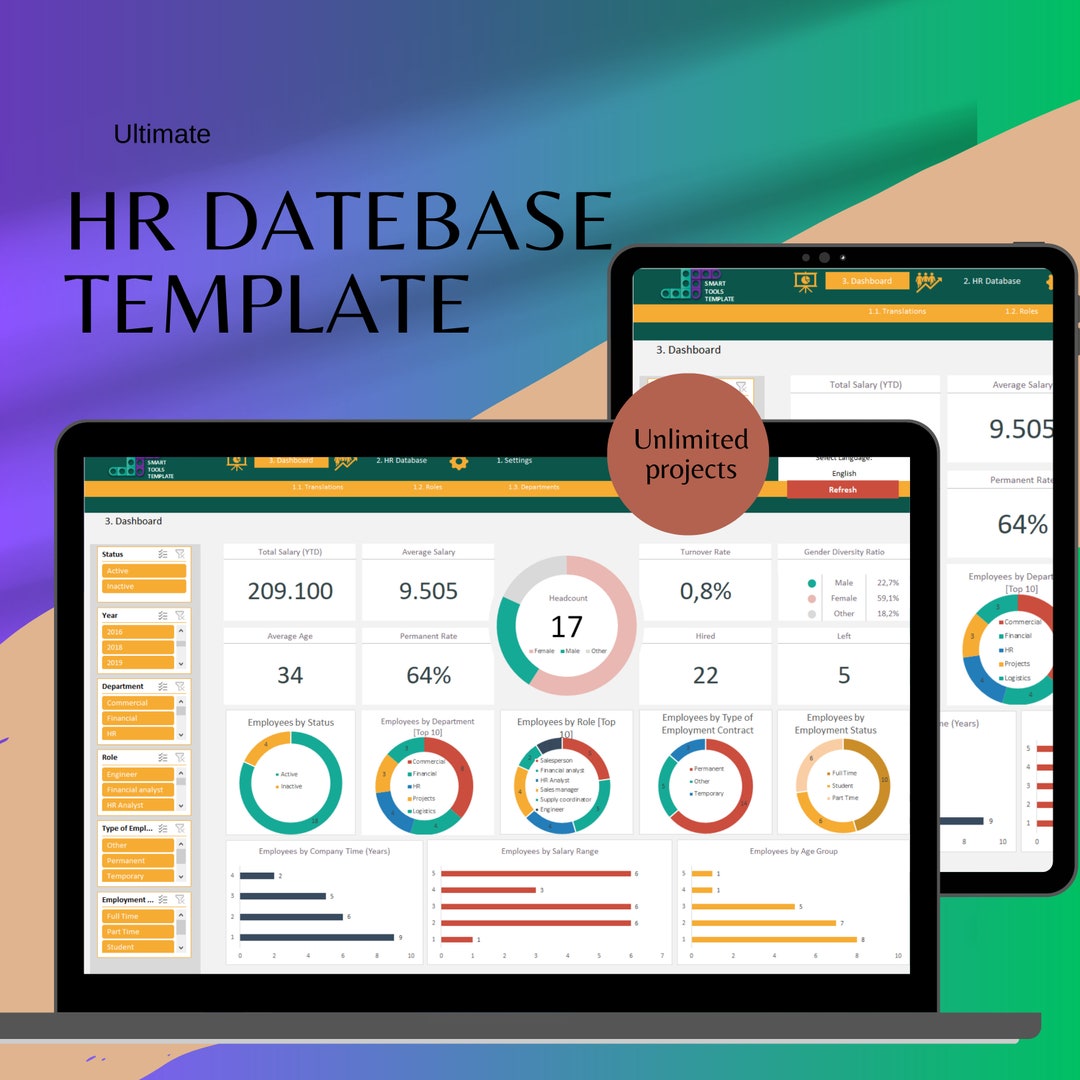 Human Resource Database Template, HR Database Template, HR Database ...