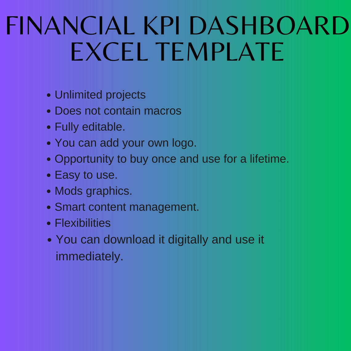 Financial KPI Dashboard Excel Template: Business Performance Tracker ...