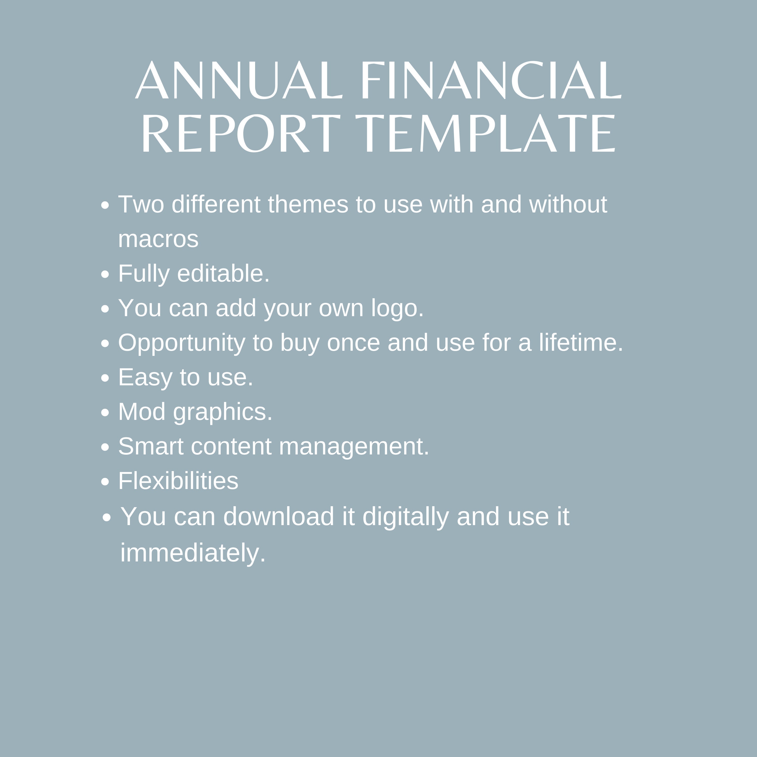 Annual Financial Report Template, Comprehensive Financial Report ...