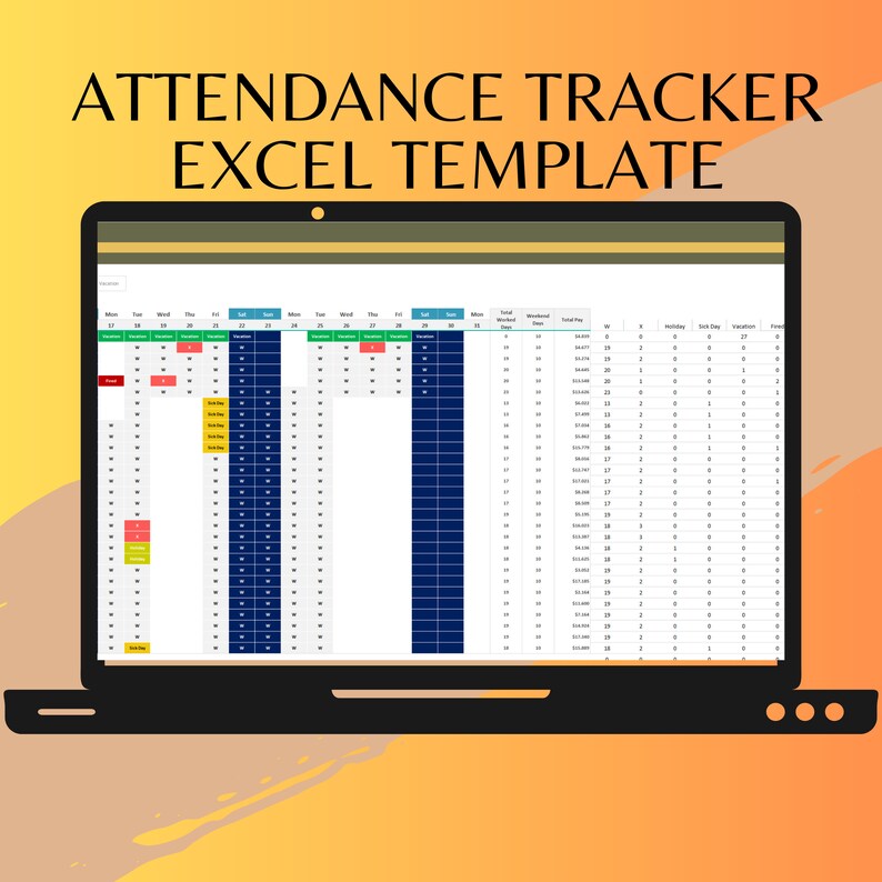 Attendance Tracker Excel Template, Employee Tracker Template ...