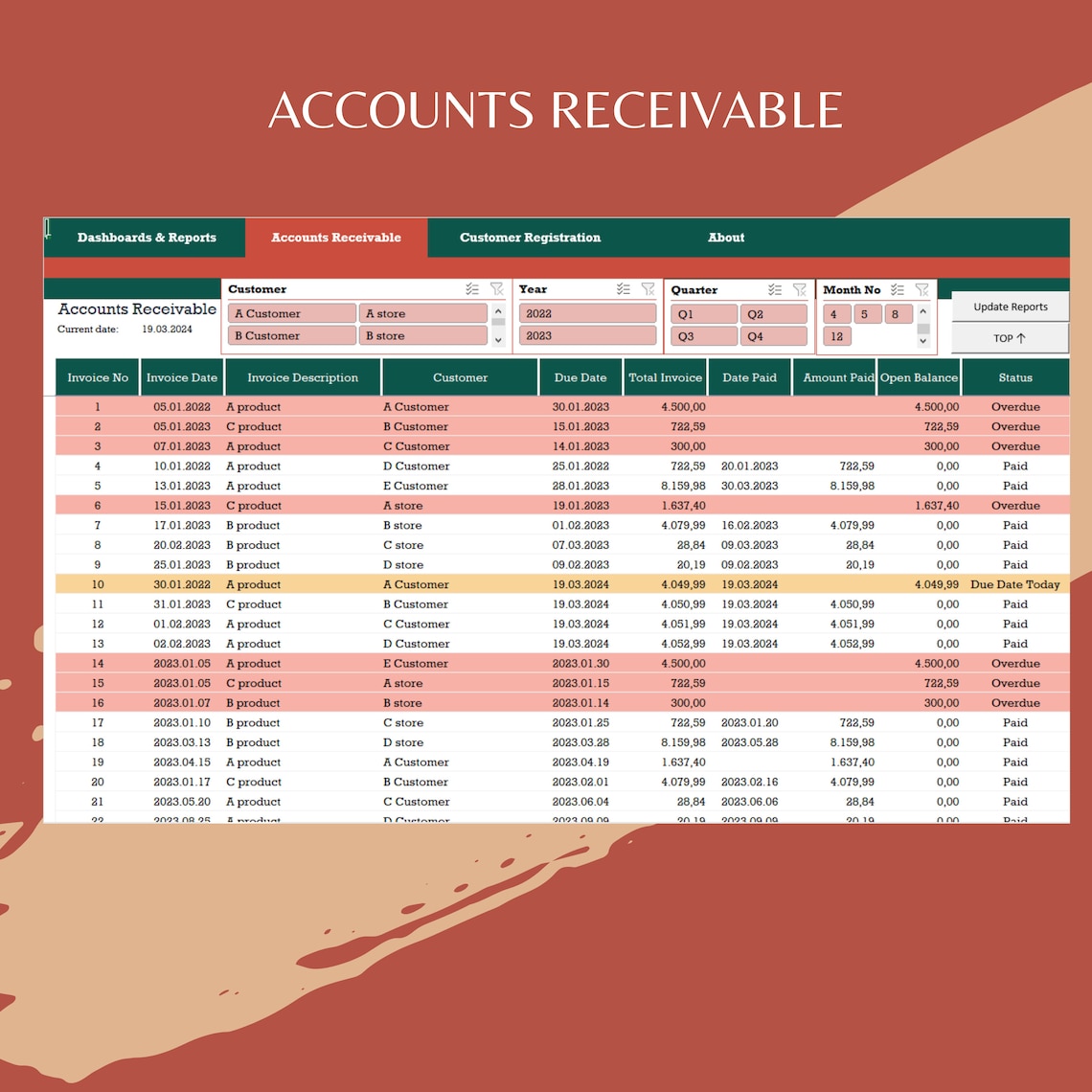 Accounts Receivable Management Template,efficient Accounts Receivable ...
