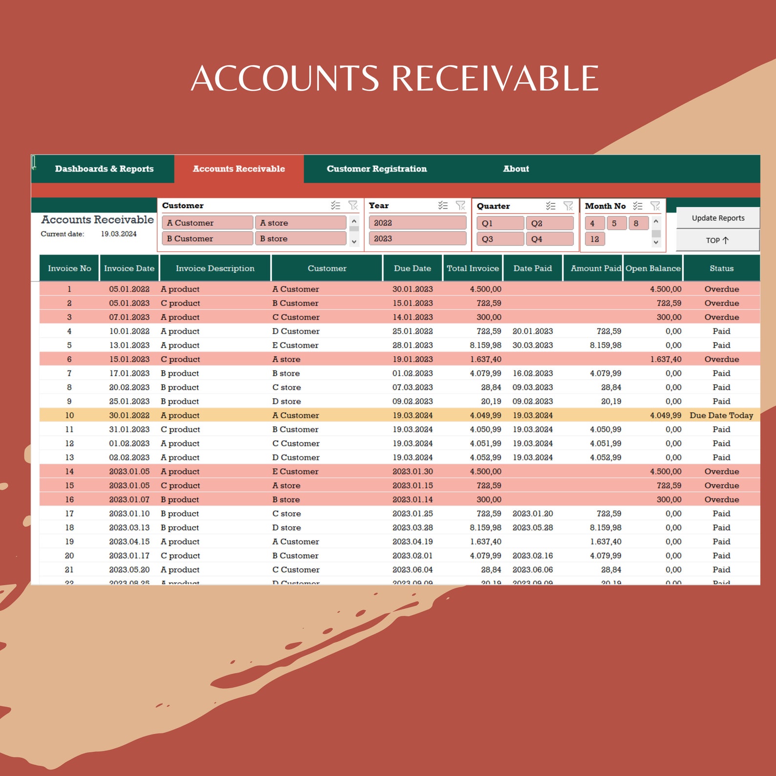 Accounts Receivable Management Template,efficient Accounts Receivable ...