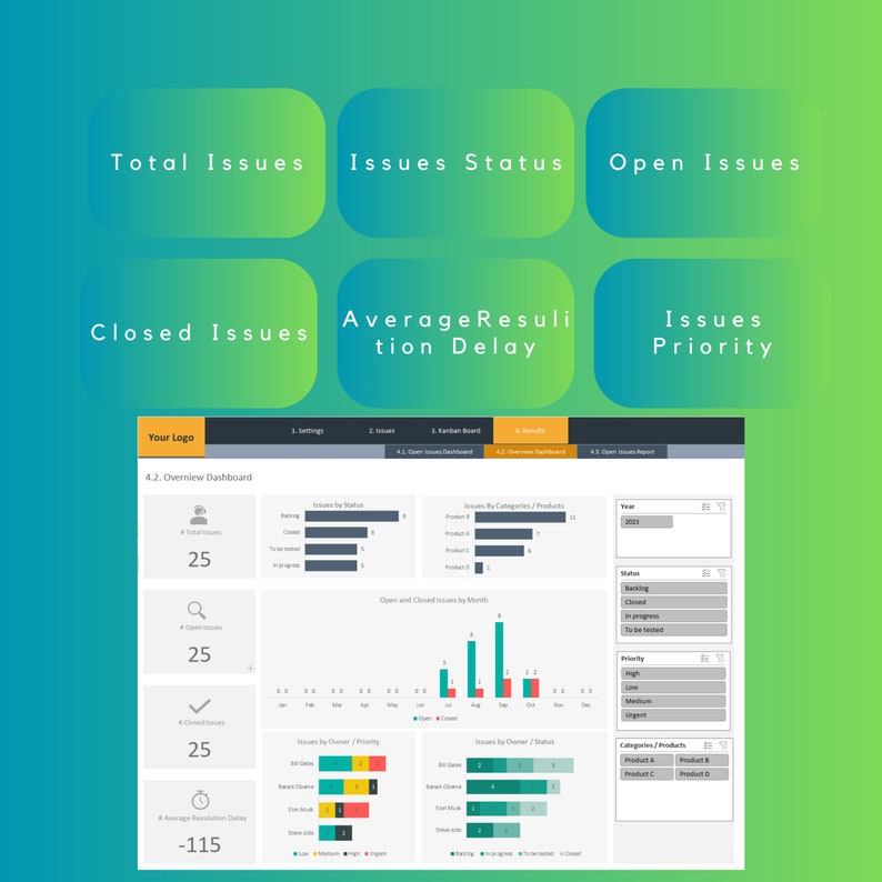 Issue Log Excel Template - Streamline Problem Tracking, Excel Issue Log ...
