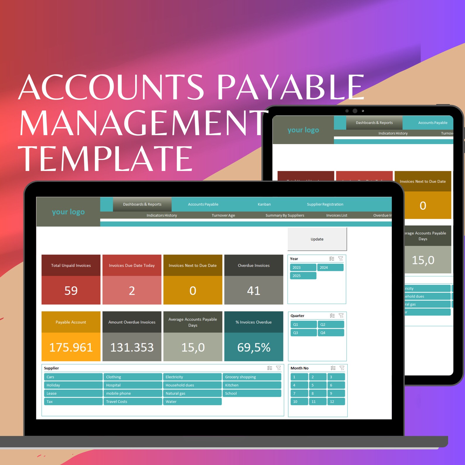 Accounts Payable Management Template,excel Accounts Payable Template ...