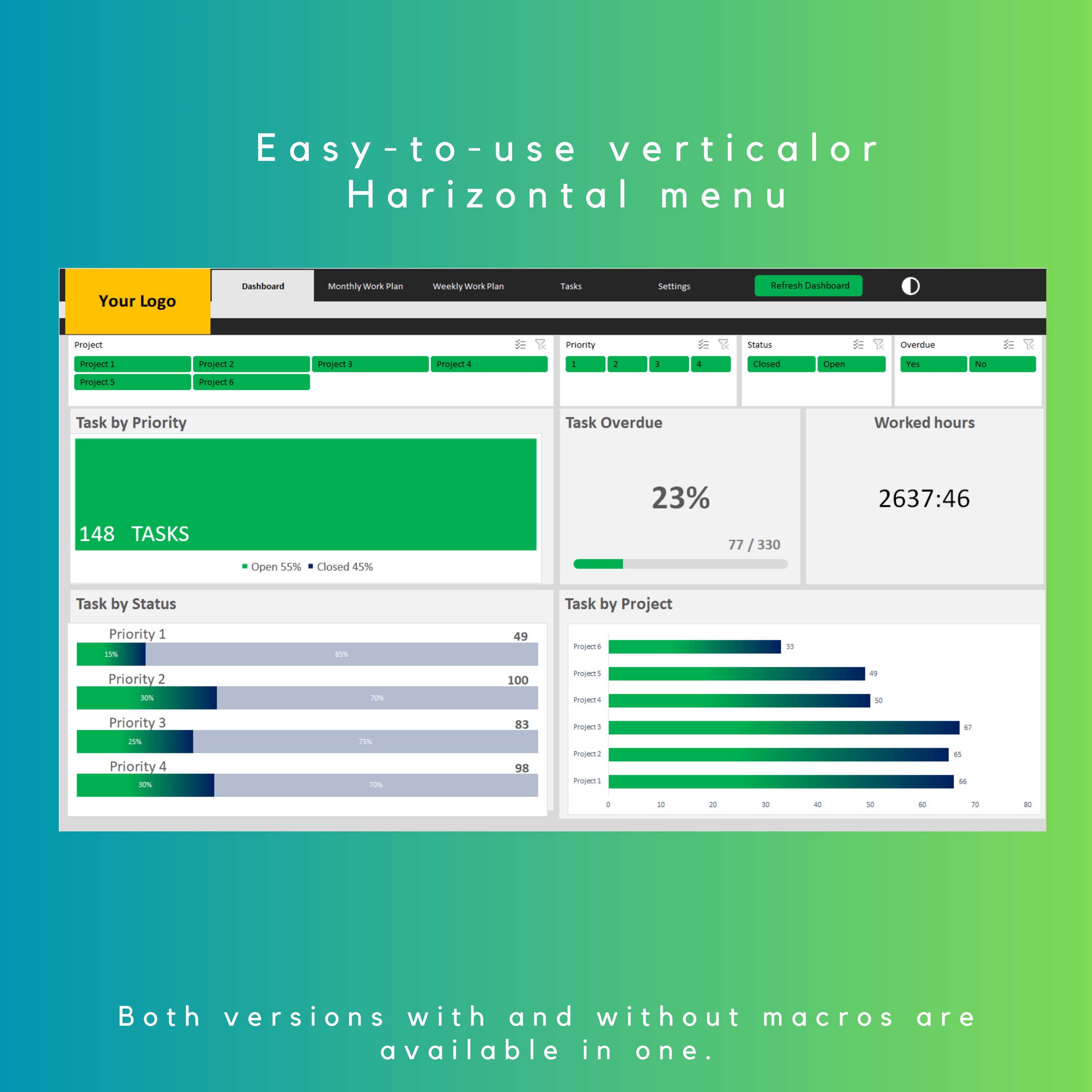 Work Plan Template Excel, Work Plan Excel Dashboard, Work Plan Template ...