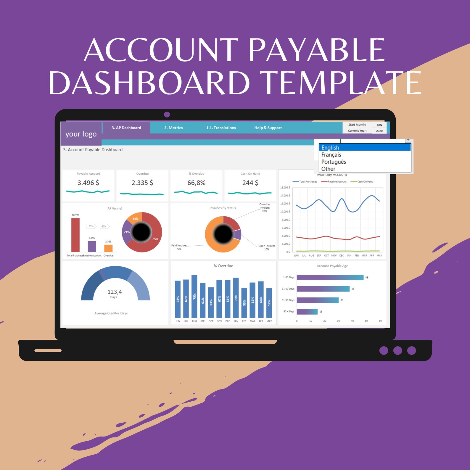 Accounts Payable Dashboard Template, Streamline Your Payment Management ...