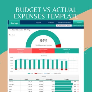 Budget Vs Actual Expenses Template: Financial Tracking Spreadsheet - Etsy