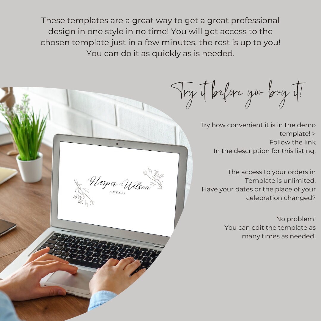 Place Names Card Template for Wedding Simple Minimalist Template Place ...