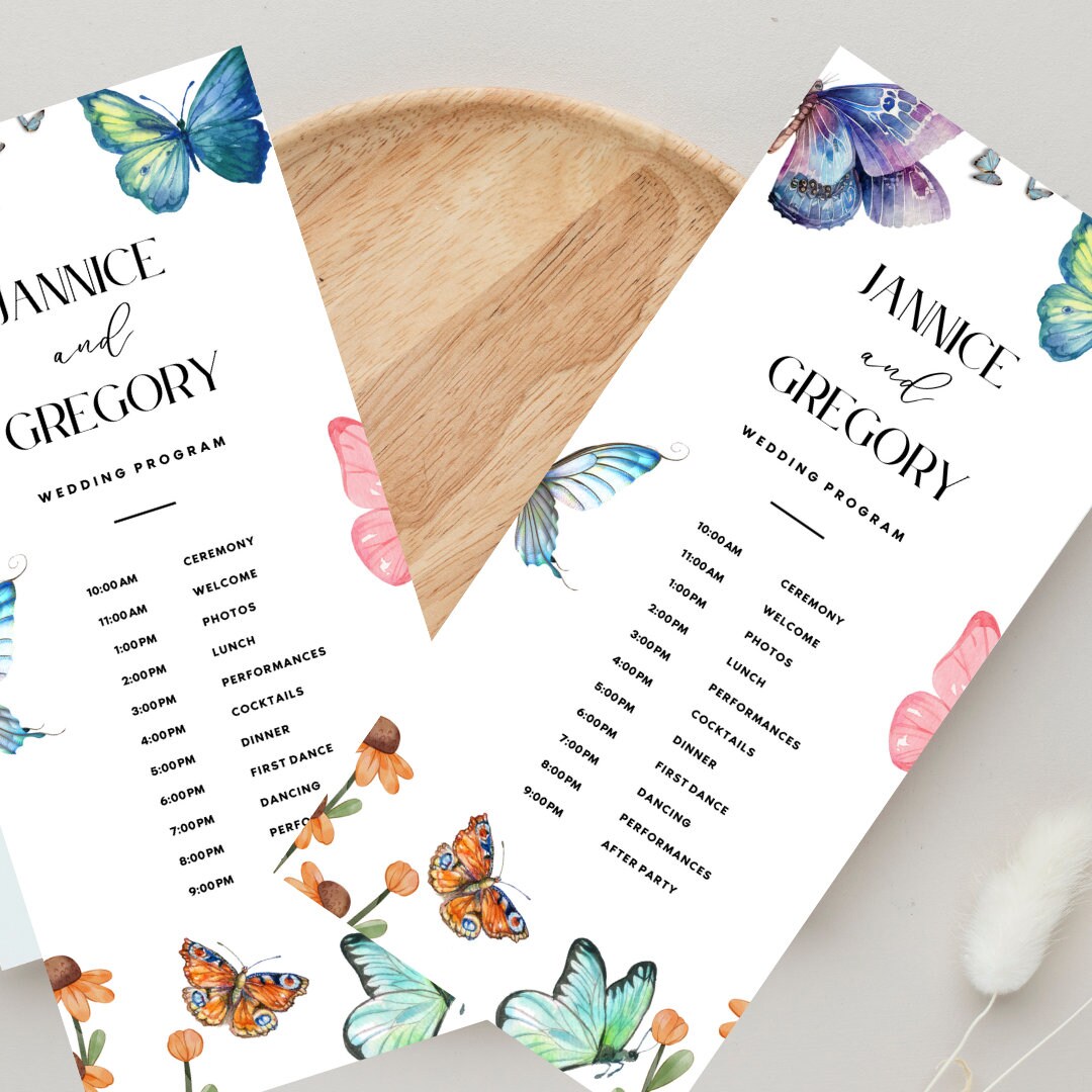 Wedding Program Template Canva, Wedding Ceremony Itinerary Schedule ...