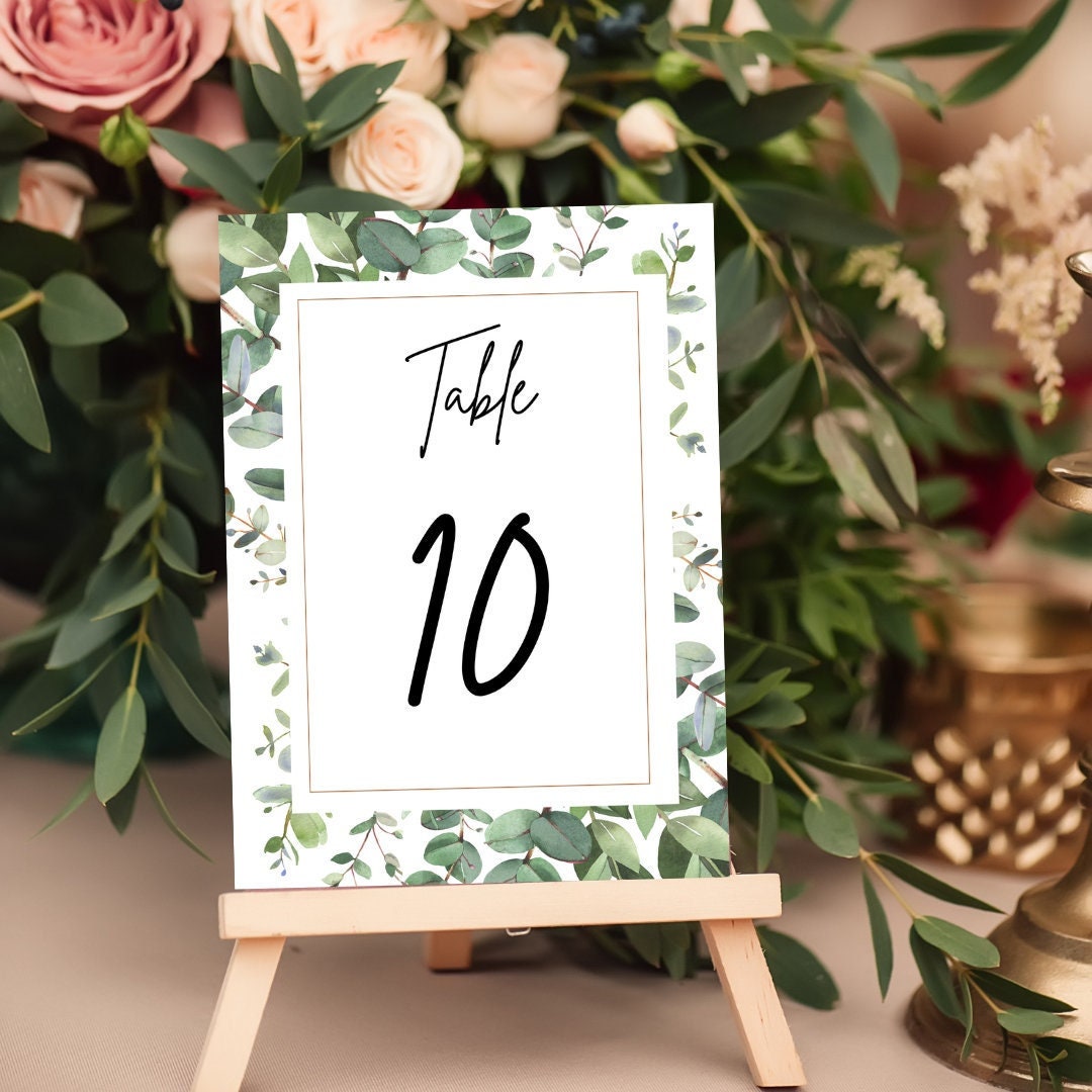 Table Number Ivy Printable Templates Instant Download - Etsy
